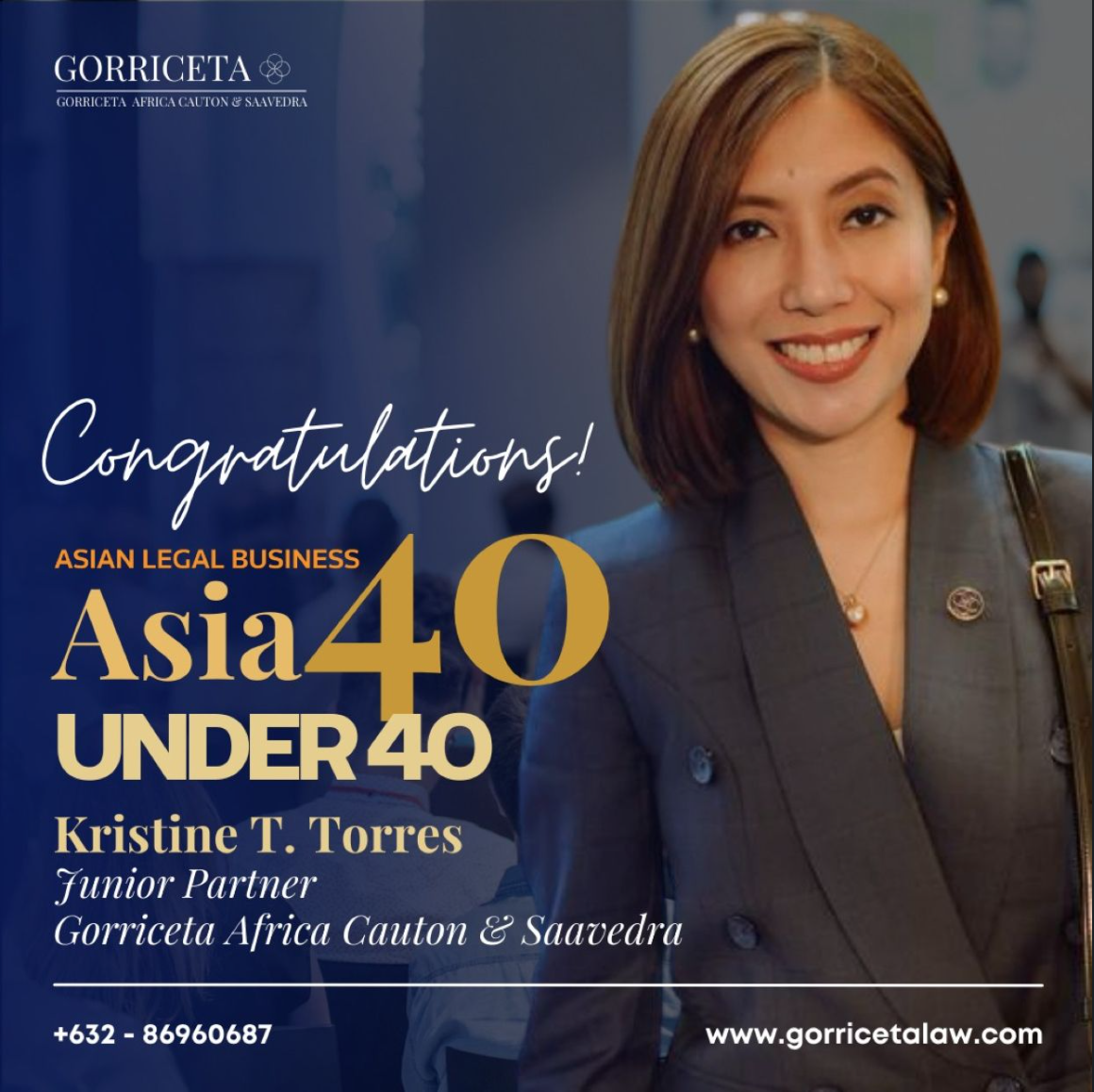 Atty. Kristine Torres Made It to the Asian Legal Business' Asia 40 ...